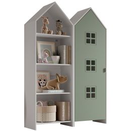 Vipack Kleiderschrank &raquo;Set Casami Bruges in trendigem Design, 1 Regal u. 1 Kleiderschrank&laquo; Schrankt&uuml;r in verschiedenen Farben und Fensteranordnungen, 2 Stk. 