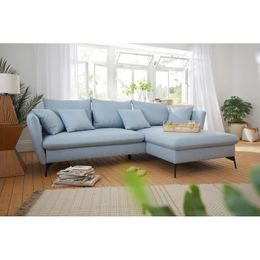 OTTO home Ecksofa &raquo;LIVORNO,258 cm, L-Form,&laquo; Schlaffunktion u. Bettkasten (139/224cm), Samt, Struktur, Webstoff grau 100% Polyester;PU-Schaum und Nosag