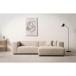Home Affaire Ecksofa &raquo;BAKELS, L-Form in Cord oder Boucle-Stoff, moderne Couch&laquo; wahlweise Recamiere rechts/links, bequemer Sitzkomfort braun
