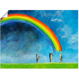 Artland Poster &raquo;Regenbogen malen&laquo; Gruppen & Familien 1 Stk. tlg. ohne Rahmen blau