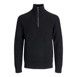 Jack & Jones PlusSize Jack & Jones Plussize Herren Jack & Jones PlusSize Troyer &raquo;JJPANNEL KNIT HALF ZIP AW25 PLS&laquo; schwarz 3XL