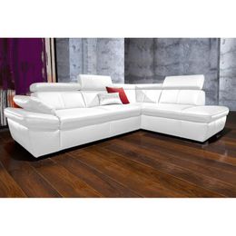 exxpo - sofa fashion Ecksofa &raquo;Salerno, Funktionssofa, hoher Sitzkomfort, Breite 268cm, L-Form&laquo; inkl. Kopf- und Armteilverstellung, wahlweise mit 
