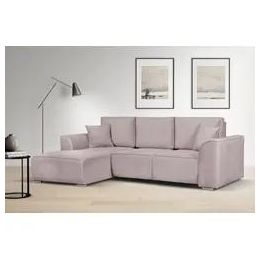 Ecksofa OTTO HOME "BEATRICE optionale Schlafsofa mit Bettkasten, B/T/H: 265/170/86 cm", lila, B:265cm H:86cm T:170cm, 100% Polyester, Sofas, Ecksofa, L-Form, wahlweise auch mit Bettfunktion und Bettkasten