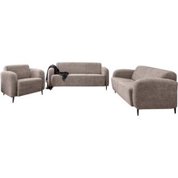 Home Affaire Polstergarnitur &raquo;Marone&laquo; Set, 3-Sitzer, 2-Sitzer, Sessel, 3 Stk. tlg. auch einzeln erh&auml;ltlich beige 100% Polyester