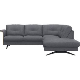 FLEXLUX Ecksofa &raquo;Glow, super bequem durch hochwertigem Sitzaufbau mit Federkern, L-Form&laquo; Modernes skandinavisches Design blau 62% Polyester/17%