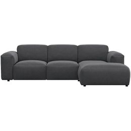 FLEXLUX Ecksofa &raquo;Lucera Chaislongue rechts oder links, L-Form, bequem&laquo; modern & anschmiegsam, Kaltschaum, Stahl-Wellenunterfederung grau 100% 