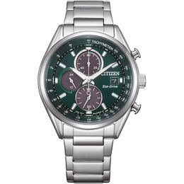 Citizen Herren Chronograph Armbanduhr, Herrenuhr, Solar, Stoppfunktion, Edelstahlarmband silber