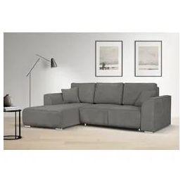 Ecksofa OTTO HOME "BEATRICE optionale Schlafsofa mit Bettkasten, B/T/H: 265/170/86 cm", grau (mittelgrau), B:265cm H:86cm T:170cm, 100% Polyester, Sofas, Ecksofa, L-Form, wahlweise auch mit Bettfunktion und Bettkasten