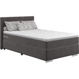 COTTA Boxspringbett &raquo;Simba&laquo; Topseller! wahlweise mit oder ohne Matratze und Topper bestellbar grau Polyester