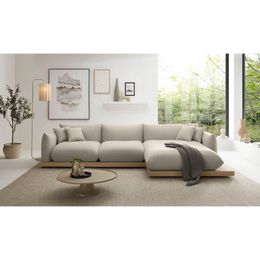 OTTO home Ecksofa &raquo;Kalix L-Form, 323 cm - OTTO. Verl&auml;ssliche Qualit&auml;t.&laquo; Designsofa, auf Holzplateau, Strukturstoff, hoher Sitzkomfort beige