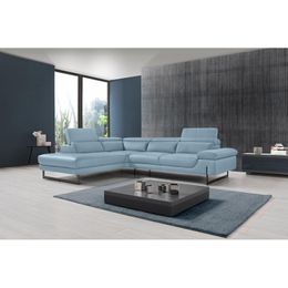Egoitaliano Ecksofa &raquo;Queenie, extravagantes Sofa mit erstklassigem Sitzkomfort&laquo; mit verstellbarer Armlehne und Kopfteilen f&uuml;r Wohlf&uuml;hlkomfort blau Luxus-