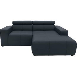 DOMO collection Ecksofa &raquo;Brandon, inkl. Kopfteilverstellung, B/T/H: 214/100/80 cm, L-Form&laquo; Mit Kopfteilverstellung, auch in Leder und Cord, L-Form 