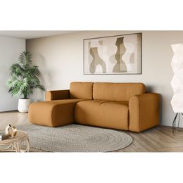 OTTO home Ecksofa &raquo;Zacharia wahlweise Schlafsofa mit Bettkasten, B/T/H 250/166/86 cm&laquo; L-Form mit Wellenunterfederung, Recamiere beidseitig montierbar 