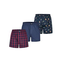 Happy Shorts Boxershorts 'Christmas' Herren Gr&ouml;&szlig;e L navy / gr&uuml;n / dunkelrot / wei&szlig;