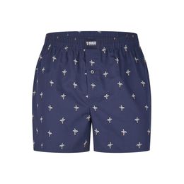 Happy Shorts Boxer ' Motives ' Herren Gr&ouml;&szlig;e S dunkelblau / wei&szlig;