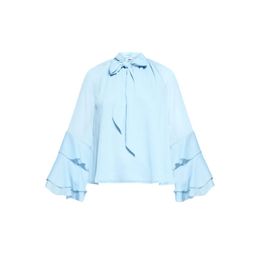 Vera Mont Chiffonbluse mit Volant Damen Gr&ouml;&szlig;e XL himmelblau