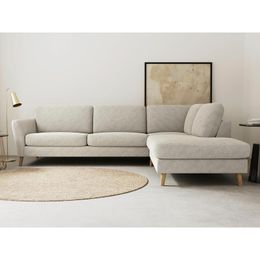 Home Affaire Ecksofa &raquo;MARSEILLE 278/202 cm, L-Form, Ottom. rechts/links, verschiedene Bez&uuml;ge&laquo; Massivholzbeine Eiche, Landhausstil, Wellenunterfederung