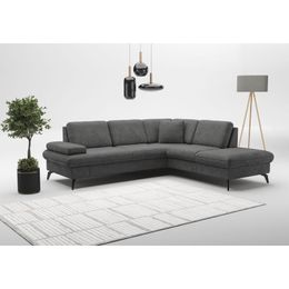 Sit & More sit&more Ecksofa &raquo;Morris Jubi L-Form, B: 238 cm&laquo; mit Armteilfunktion & 1 Zierkissen, optional Bettfunktion grau 100% Polyester