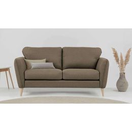 Home Affaire 2-Sitzer &raquo;MARSEILLE Kompaktsofa 170 cm, Cord, Flachgewebe, Struktur, Webstoff&laquo; Massivholzbeine Eiche, Landhausstil, Wellenunterfederung 