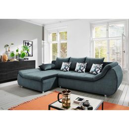 Home Affaire Ecksofa &raquo;Imolaa elegant, Breite 270cm, moderne Sitzsteppung, bequem, L-Form&laquo; auch mit Bettfunktion und Bettkasten blau 100% Polyester