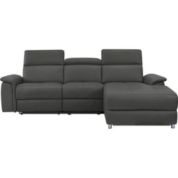 Home Affaire Ecksofa &raquo;Pareli, L-Form, 259cm,m. Recamiere, Echtleder, Kunstleder, Webstoff&laquo; man. o. elektr. Relaxfunktion, USB/Kopfteilverstellg u. LED