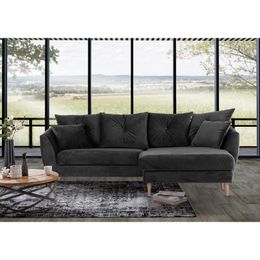 GUTMANN FACTORY Ecksofa schwarz 100% Polyester