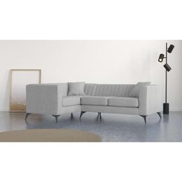 Home Affaire Ecksofa &raquo;MATTHEW L-Form ideal f&uuml;r kleine R&auml;ume, Ma&szlig;e B/T/H: 240/167/74 cm&laquo; elegantes Designsofa, Steppung im R&uuml;cken, incl. Zierkissen 