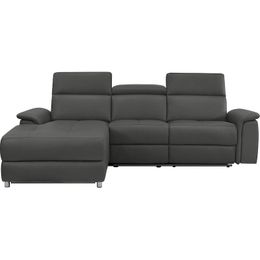 Home Affaire Ecksofa &raquo;Pareli, L-Form, 259cm,m. Recamiere, Echtleder, Kunstleder, Webstoff&laquo; man. o. elektr. Relaxfunktion, USB/Kopfteilverstellg u. LED