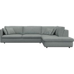 FLEXLUX Ecksofa &raquo;Lovane, elegant und zeitlos, bequem, L-Form&laquo; Weich & anschmiegsam, gro&szlig;e Sitztiefe auf Kaltschaum, Dekokissen inkl. blau 62% 
