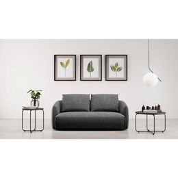 Trendmanufaktur 2-Sitzer &raquo;Shawn Designsofa mit elegant geschwungen Armlehnen, bequem&laquo; organischer Form, mit hochwertigem Bezug schwarz 100% Polyester