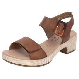 Remonte Damen Sandalette , Blockabsatz, Sommerschuh, Sandale mit Klettverschl&uuml;ssen braun 41