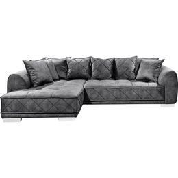 ED EXCITING DESIGN Ecksofa &raquo;Sentina L-Form&laquo; mit R&uuml;ckenkissen grau 100% Polyester
