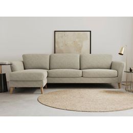Home Affaire Ecksofa &raquo;MARSEILLE (279/152cm),L-Form, Rec. rechts/links, verschiedene Bez&uuml;ge&laquo; Massivholzbeine Eiche, Landhausstil, Wellenunterfederung 