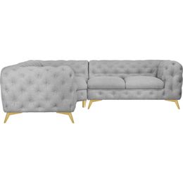 Home Affaire Chesterfield-Sofa &raquo;Ecksofa GLYNIS L-Form mit Wellenunterfederung, Ma&szlig;e B/T/H 264/204/75cm&laquo; aufw&auml;ndige Knopfheftung, moderne Chesterfield 