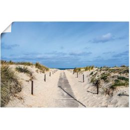 Artland Wandbild &raquo;Strandaufgang an K&uuml;ste der Ostsee&laquo; Strandbilder 1 Stk. tlg. auf Holzrahmen gespannt blau