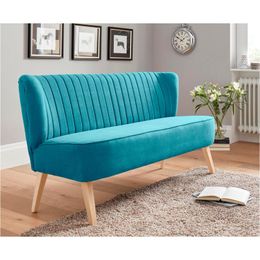 Home Affaire 2-Sitzer &raquo;Campi&laquo; bequemes K&uuml;chensofa, frei im Raum stellbar blau Luxus-Microfaser (100% Polyester);Hochflorige Microfaser (100% Polyester