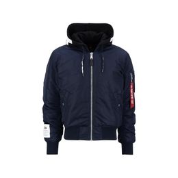 Alpha Industries Damen Bomberjacke &raquo;MA-1 Zip Hood Print&laquo; blau M