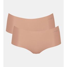 Sloggi Damen Sloggi Panty &raquo;ZERO Microfibre 2.0&laquo; 2er Pack, nahtlos, gewellte Abschl&uuml;sse hinten, Microfaser braun L
