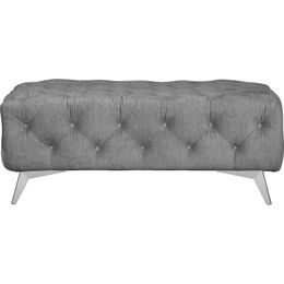 Home Affaire Polsterhocker &raquo;Glynis&laquo; aufw&auml;ndige Knopfheftung, moderne Chesterfield Optik, Fu&szlig;farbe w&auml;hlbar grau Struktur (100% Polyester);Samtoptik (
