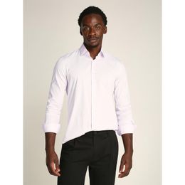 Calvin Klein Herren Businesshemd &raquo;POPLIN STRETCH SLIM SHIRT&laquo; mit Kentkragen, Logoprint auf Brusth&ouml;he lila 41, N-Gr
