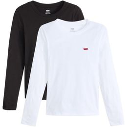 Levi's Levi's Damen Langarmshirt &raquo;LS 2 Pack Tee&laquo; Packung, 2 Stk. mit Batwing Logo-Stickerei wei&szlig; XL (42)