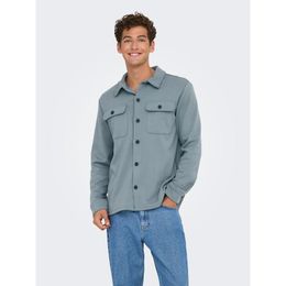 Only & Sons Only & Sons Herren ONLY & SONS Langarmhemd &raquo;ONSNEWKODYL OVERSHIRT SWEAT NOOS&laquo; Materialmix, regular fit grau S, N-Gr