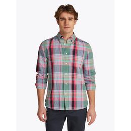 Tommy Hilfiger Herren Langarmhemd &raquo;LINEN BLEND MADRAS CHECK&laquo; gr&uuml;n XL, N-Gr