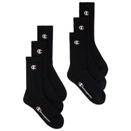 Champion Damen Tennissocken Packung, 6 Stk. tlg. f&uuml;r Erwachsene, sportlicher Stil, mit Logoschriftz&uuml;gen, elastisch schwarz 39-42