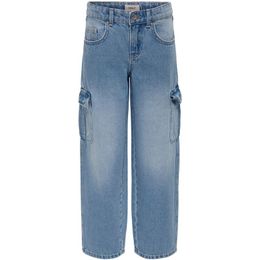 Kids Only M&auml;dchen KIDS Only Cargojeans &raquo;KOGHARMONY WIDE CARGO CARROT PIM NOOS&laquo; blau 140, N-Gr