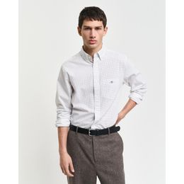 Gant Herren Langarmhemd &raquo;REG MICRO PRINT SHIRT&laquo; mit einem dezenten, durchgehenden Mikro-Print wei&szlig; 3XL, N-Gr