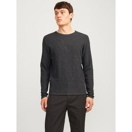 Jack & Jones Jack & Jones Herren Rundhalspullover &raquo;JJECOOPER KNIT CREW NECK NOOS&laquo; in Strick Optik grau S