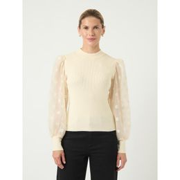 Y.A.S Damen Rundhalspullover &raquo;YASDOTME LS KNIT PULLOVER S. NOOS&laquo; beige XXL