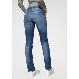 Pepe Jeans Damen Straight-Jeans &raquo;GEN&laquo; in Baumwoll-Qualt&auml;t mit geradem Bein und Doppel-Knopf-Bund blau 29, L&auml;nge 32
