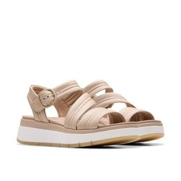 Clarks Damen Sandale &raquo;Tuscan Strap&laquo; , Sandalette, Flats, Sommerschuh mit Plateausohle beige 39